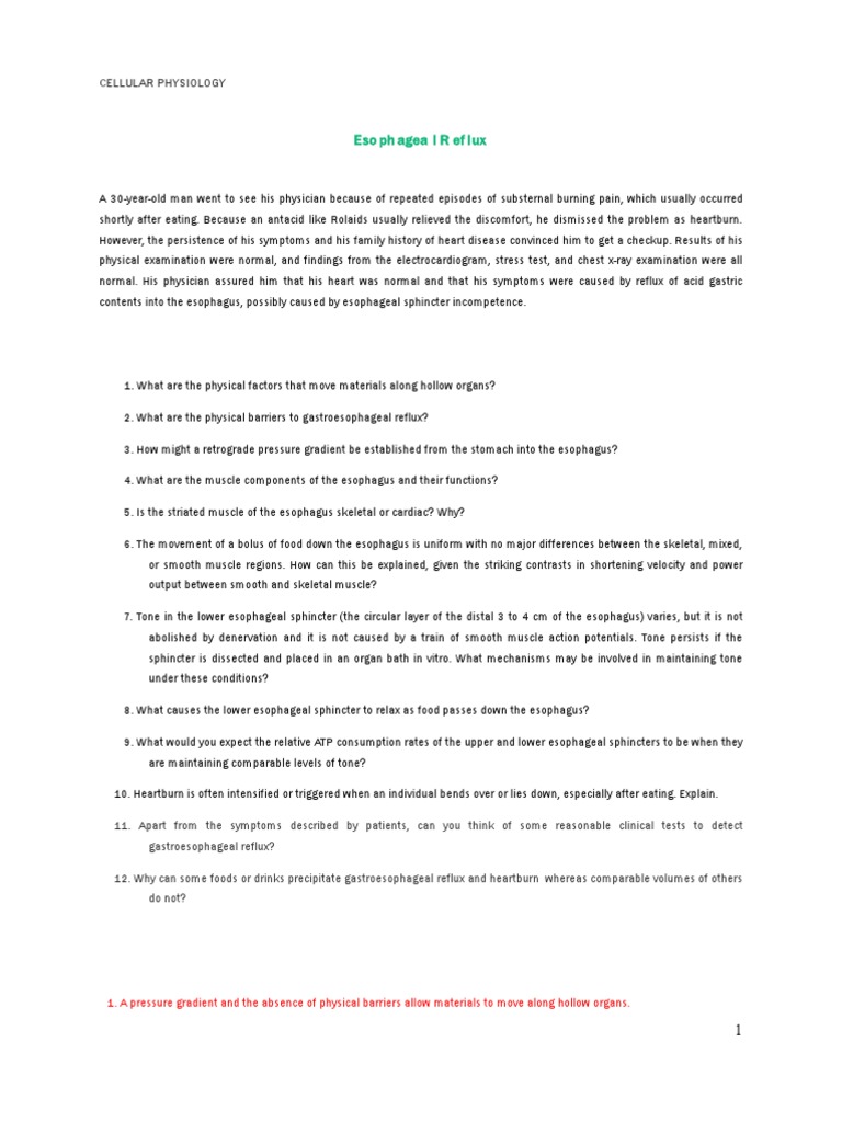 (GIT) Esophageal Reflux (Case) | PDF | Esophagus | Gastroesophageal ...