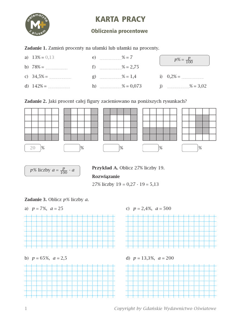 Obliczenia Procentowe Zestaw Zadan | PDF