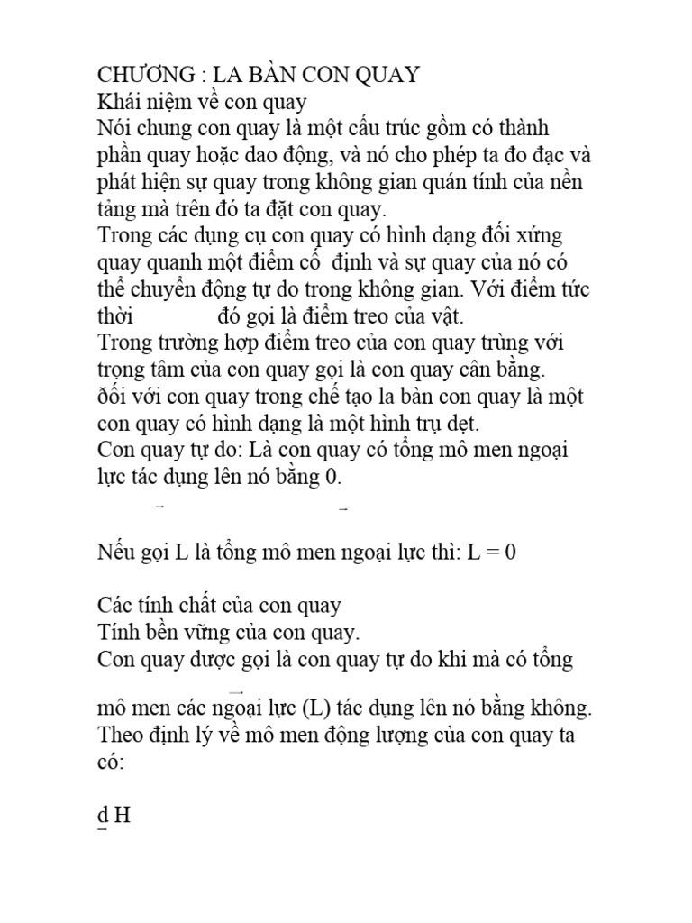 Khái Niệm & Tính Chất Con Quay | PDF