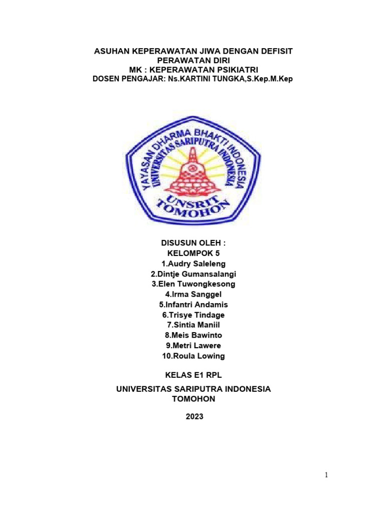 Askep Defisit Perawatan Diri Klp. 5 | PDF | Pengembangan Diri