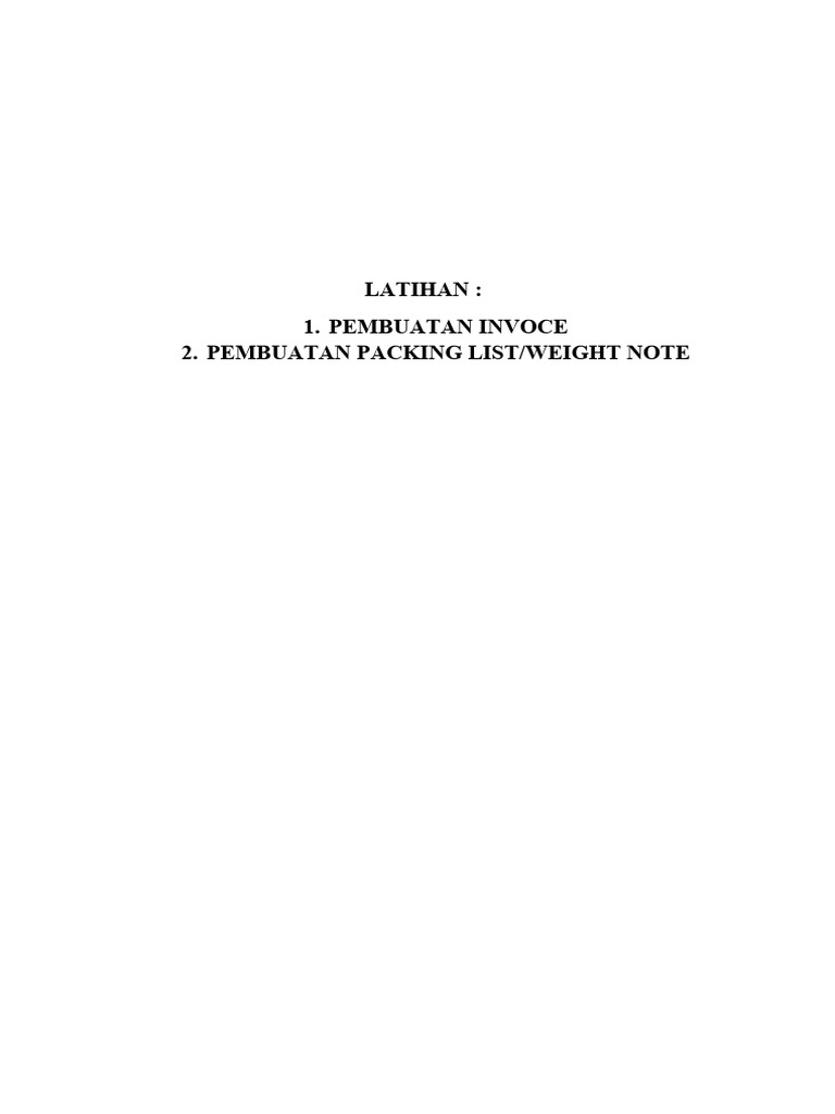 Contoh Form Invoice Dan Packing List | PDF | Business Documents | Economies