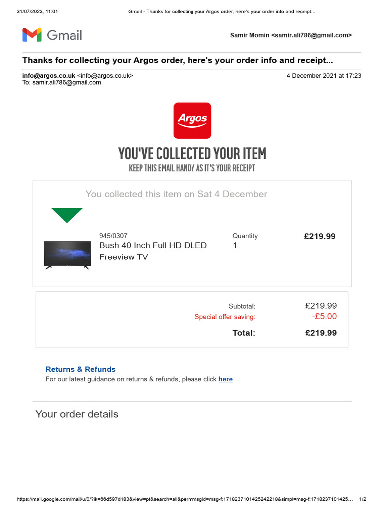 Argos Uk 2021 | Download Free PDF | Trade | Business