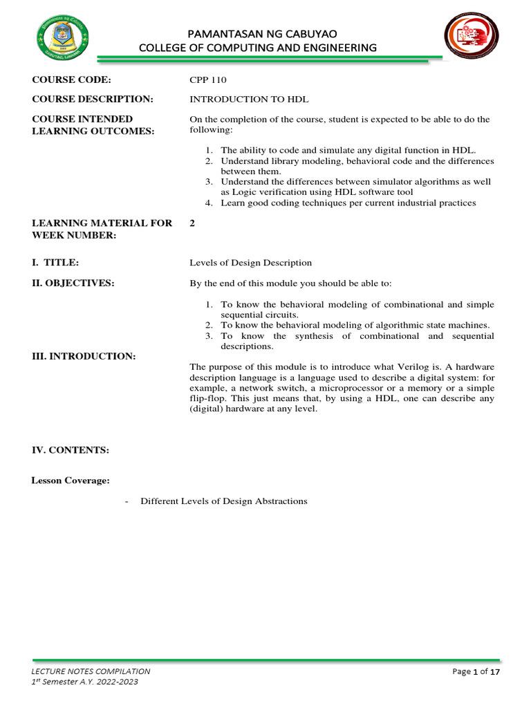 Prelim Module2 - B | Download Free PDF | Hardware Description Language ...
