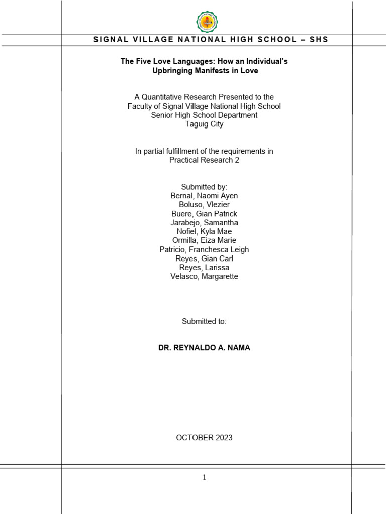 The Five Love Languages: How An Individual's Upbringing Manifests in ...