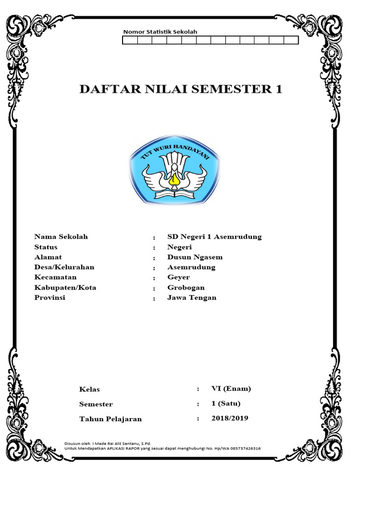 Daftar Nilai PJOK Kelas 6 Revisi 2018 | PDF