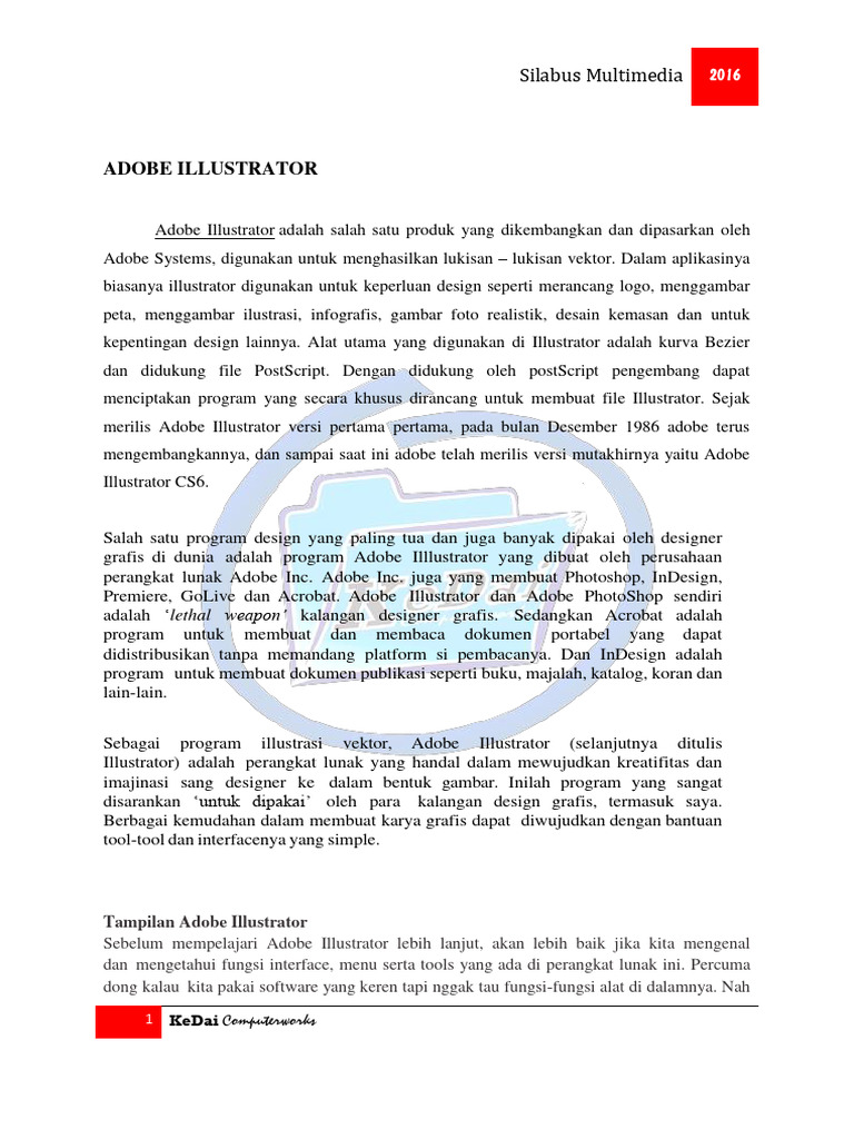 Pert 4. Adobe Illustrator. | PDF | Komputer