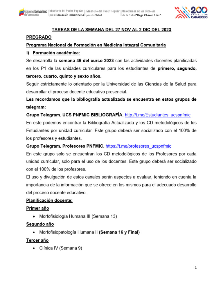 Tareas Semana 43-23 | PDF