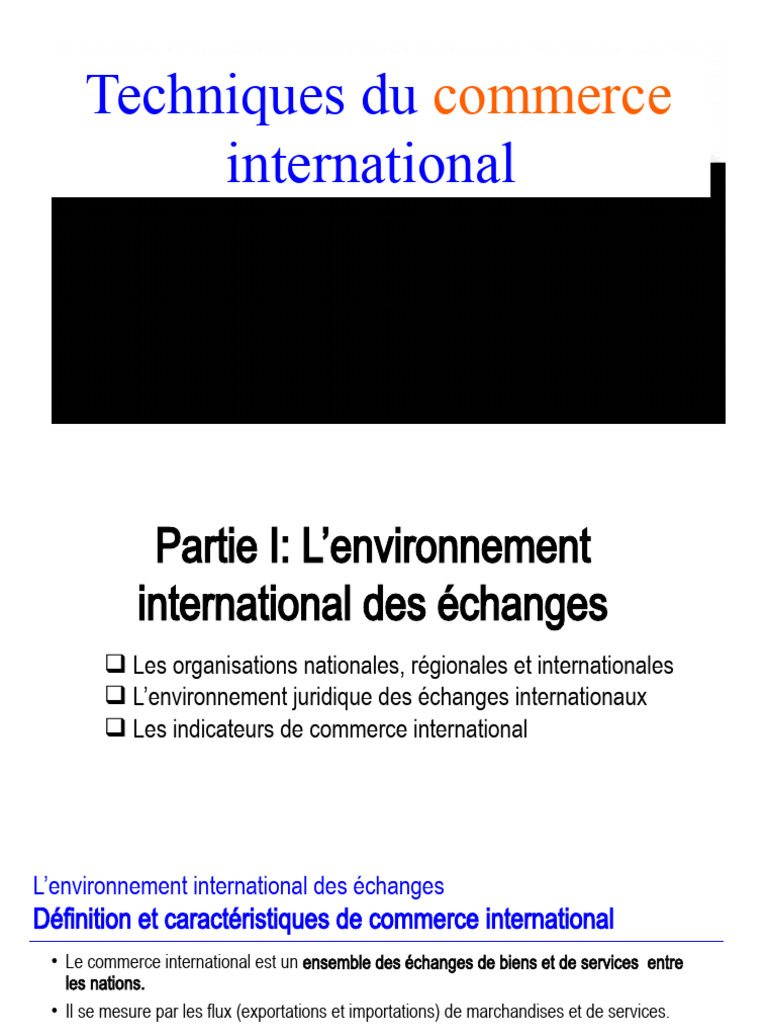 Cours TCI - PPTX (Repaired) | PDF | Sodles | Échange international