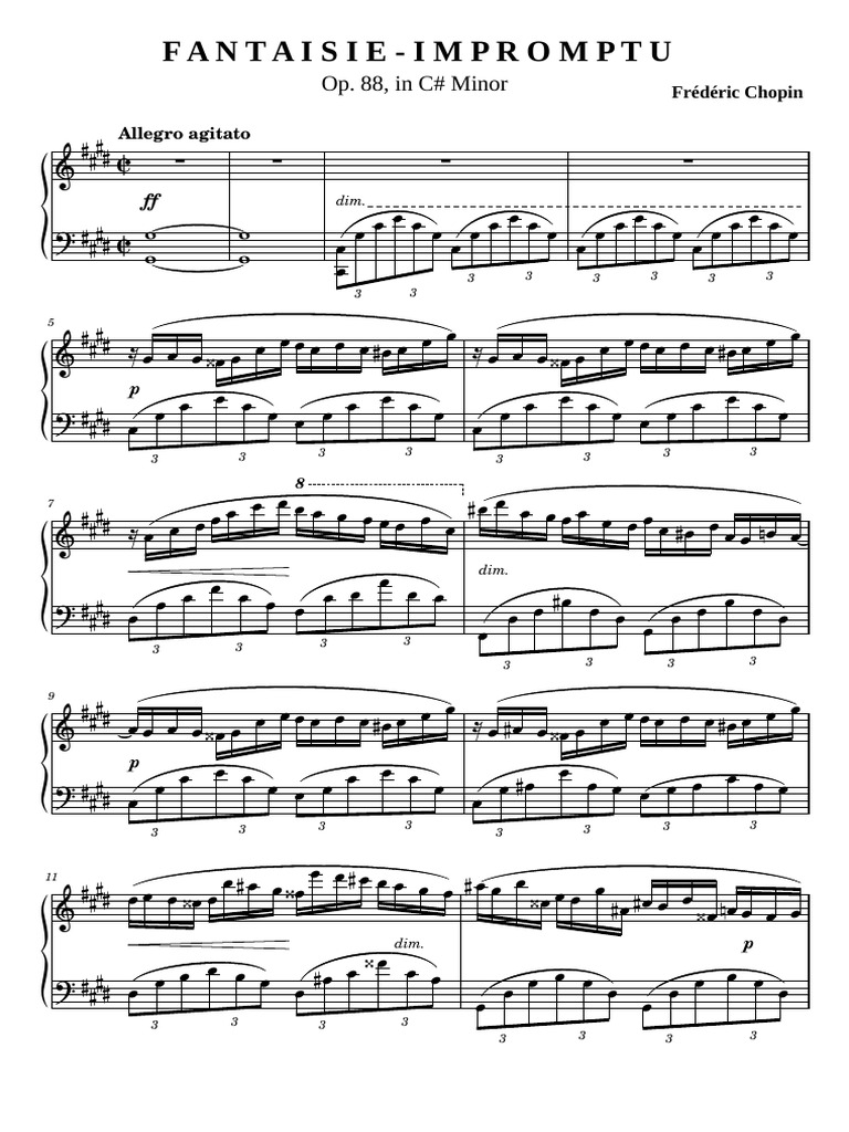 Fantaisie-Impromptu - Chopin | PDF | Piano | Musical Notation