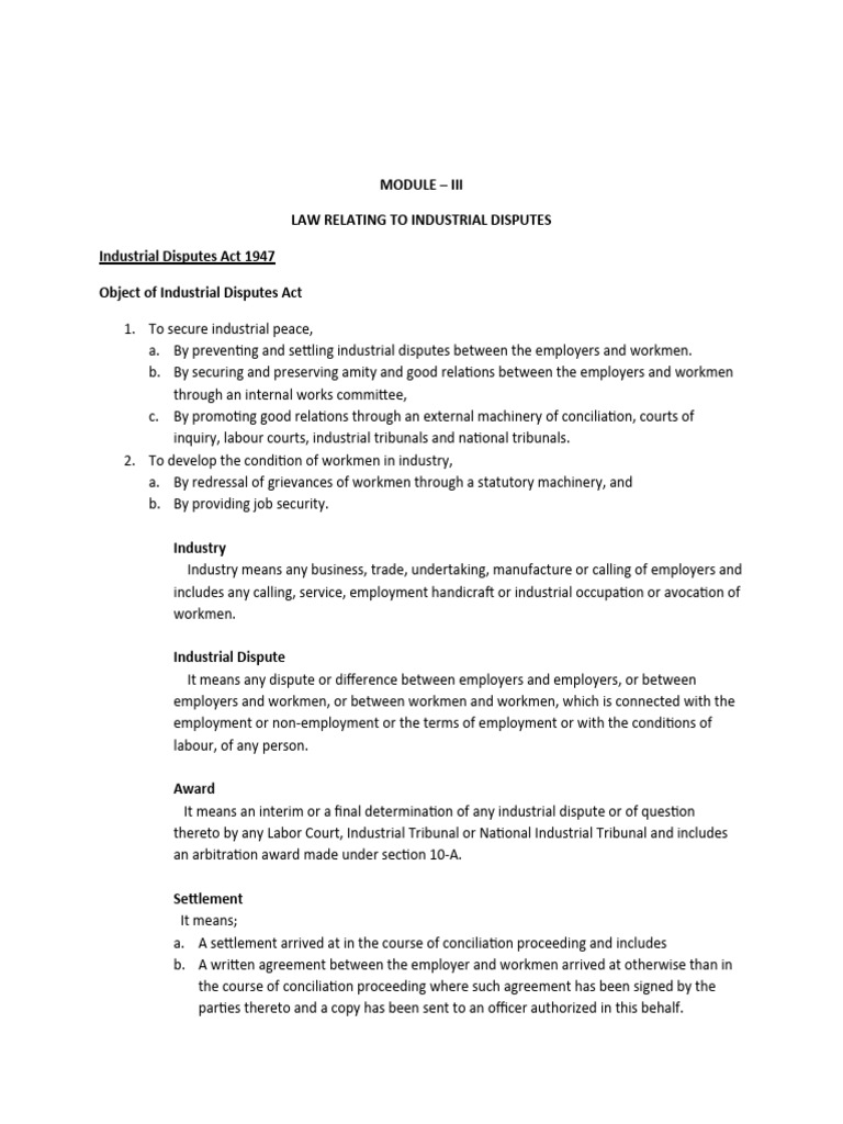 IPR-Module III Industrial Laws | PDF | Tribunal | Adjudication