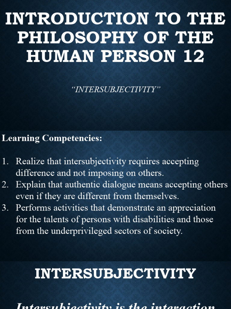 2 2-Intersubjectivity | PDF | Awareness | Self
