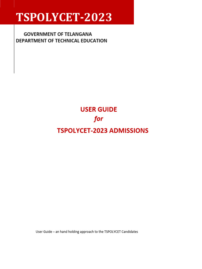 Ts Poly Cet 2023 User Guide | PDF