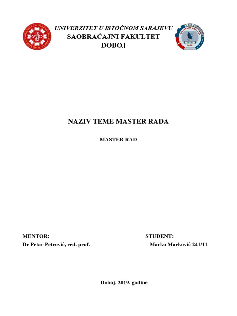 Uputstvo Za Pisanje Master Rada | PDF