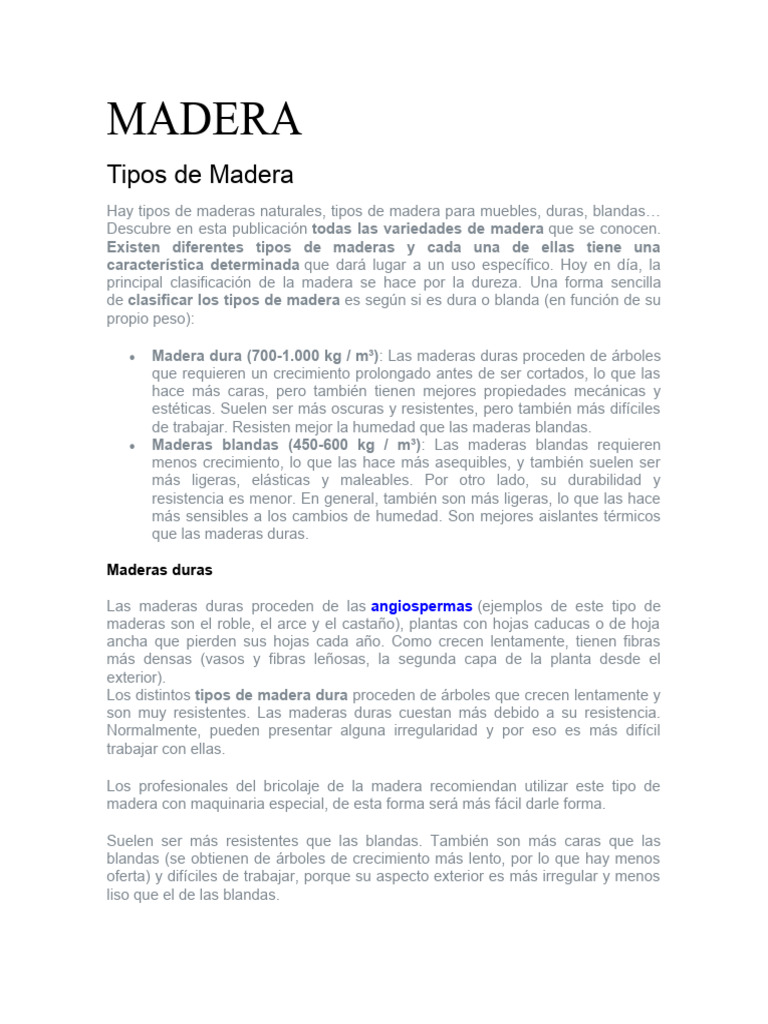 MADERA | PDF | Madera | Carpintería