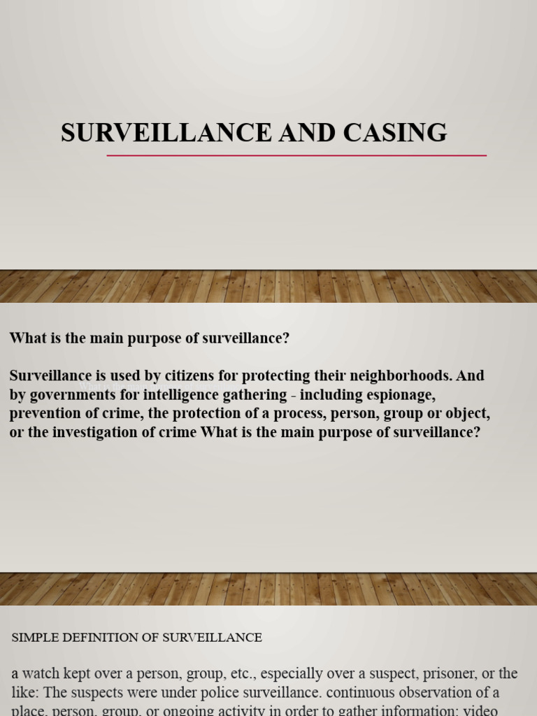 Surveillance and Casing | PDF
