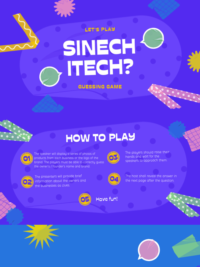 Guessing Game Fun Presentation in Purple Pink Stickers and Badges Style ...