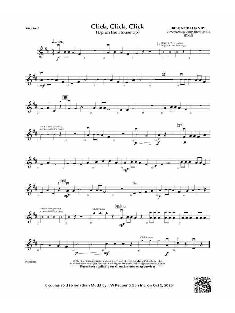 Click, Click, Click - Violin I | PDF