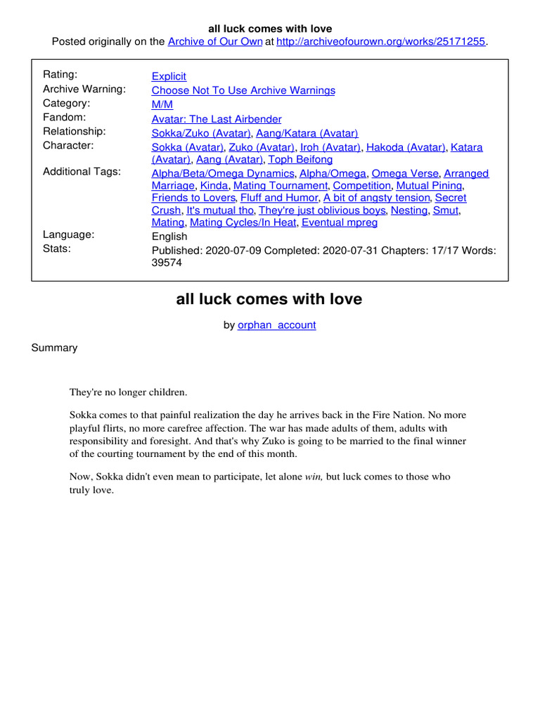 All Luck Comes With Love | PDF