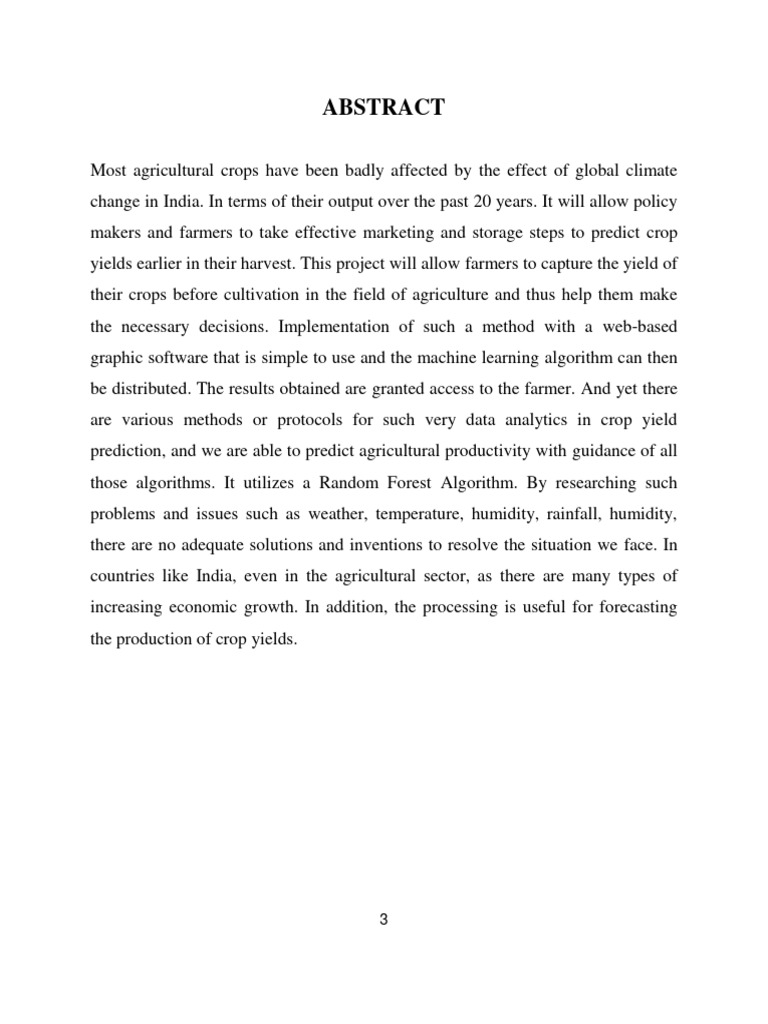 Crop Yield Prediction Using Random Forest Algorithm | PDF | Python ...