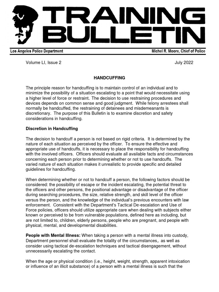 Handcuffing Policy | PDF | Handcuffs