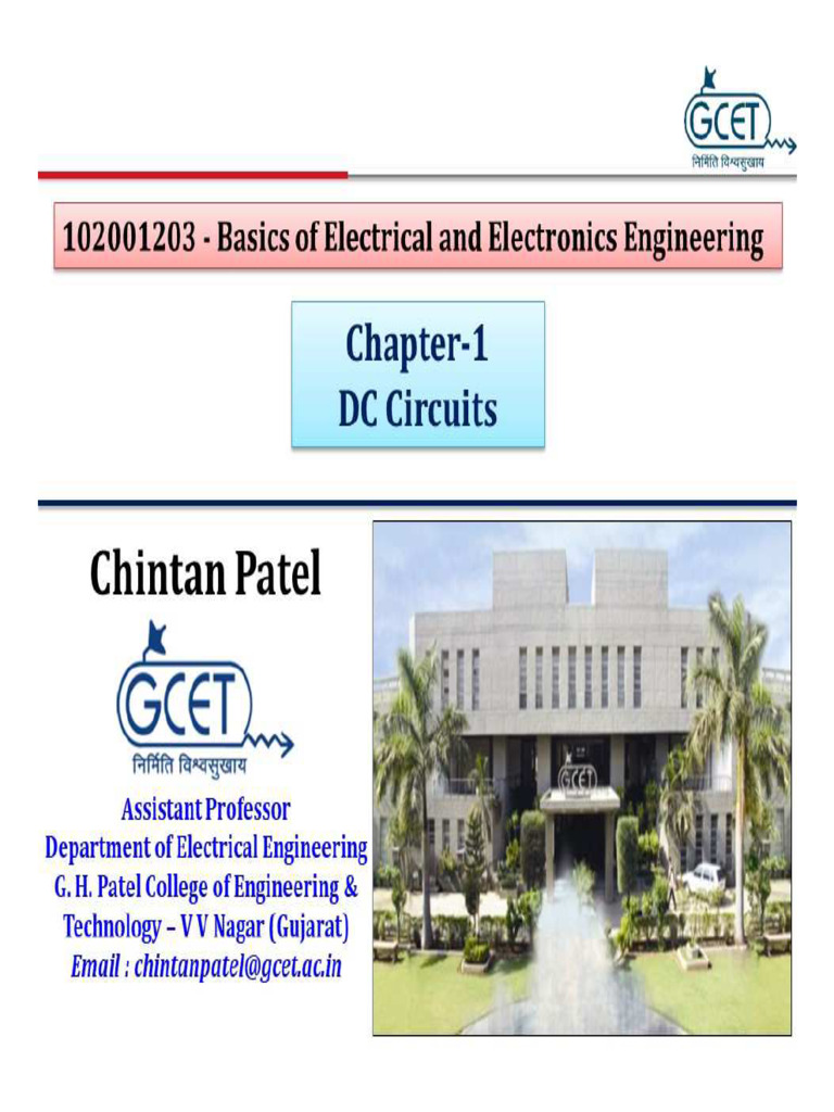 Ch-1 DC Circuits | PDF | Electrical Network | Electric Current