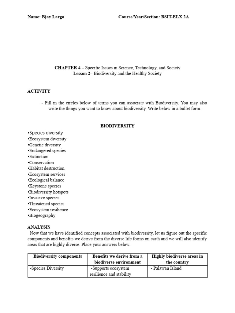 Chapter 4 Lesson 2 | PDF | Biodiversity | Habitat Destruction