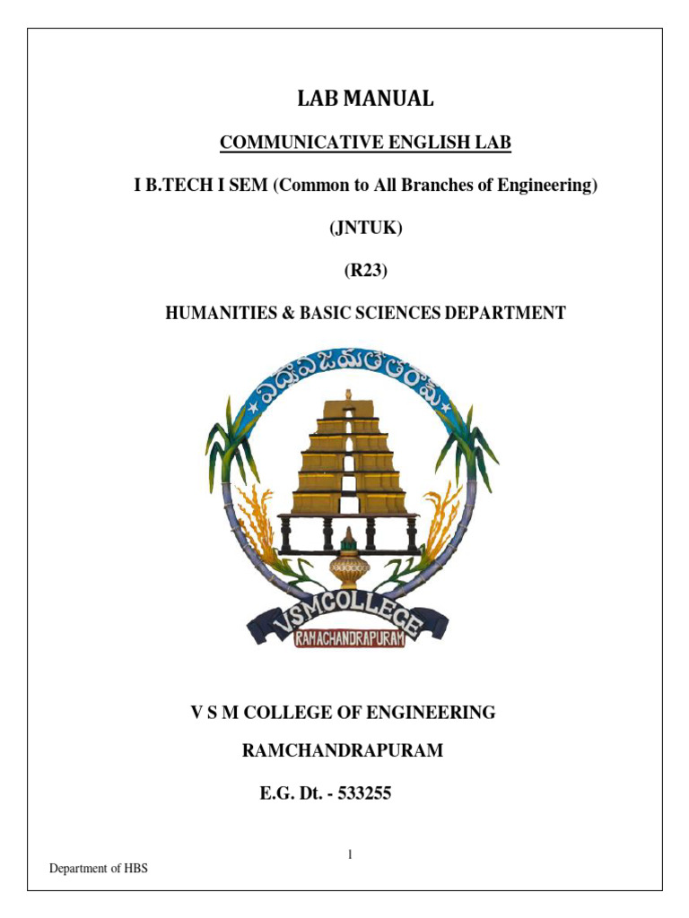 English Lab Manual R23 Pdf Vowel Nonverbal Communication 