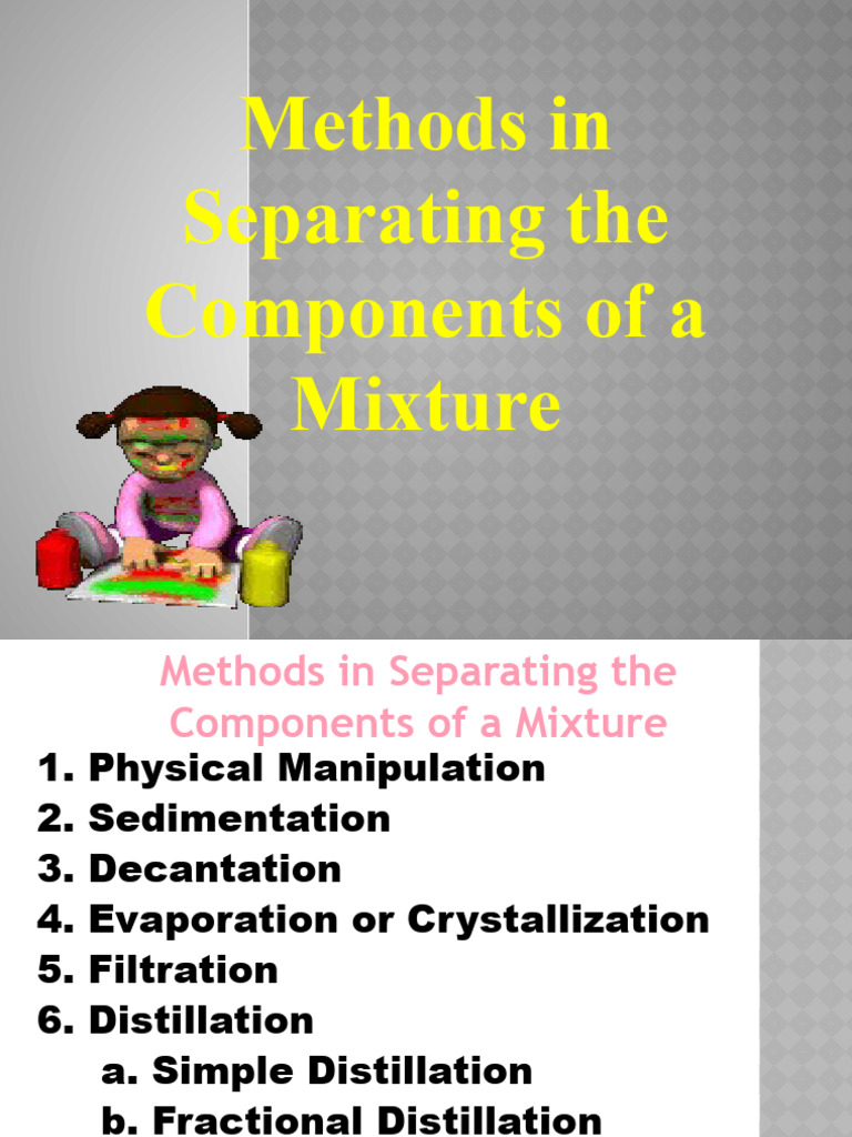 Methods in Separating The Components of A Mixture | PDF | Distillation ...