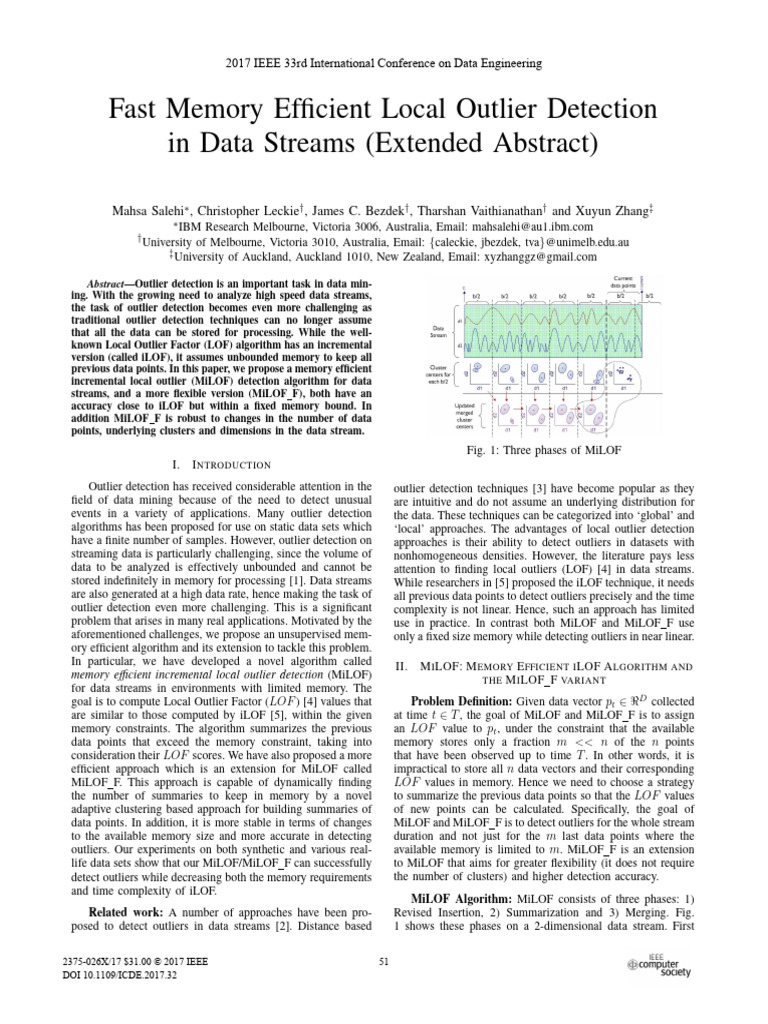 Fast Memory Efficient Local Outlier Detection | PDF | Outlier | Data Fast Memory Efficient Local Outlier Detection | PDF | Outlier | Data