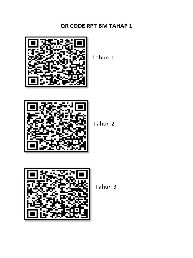QR Code RPT BM Tahap 1 | PDF