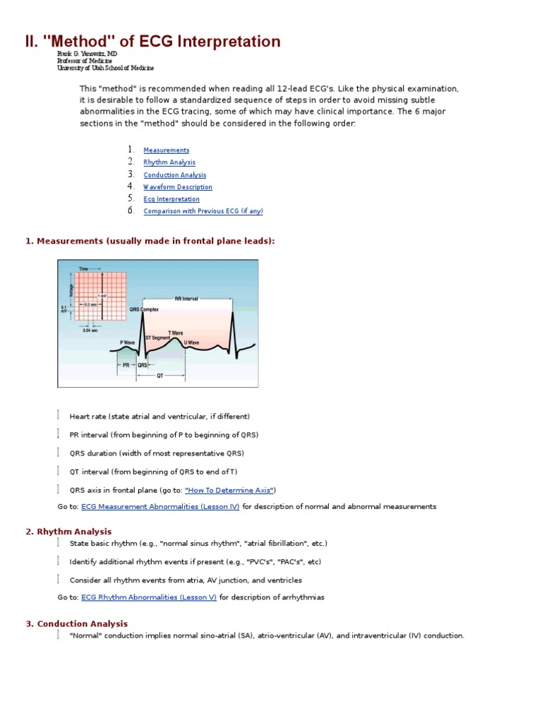 II. Method of ECG Interpretation | PDF | Electrocardiography | Physiology
