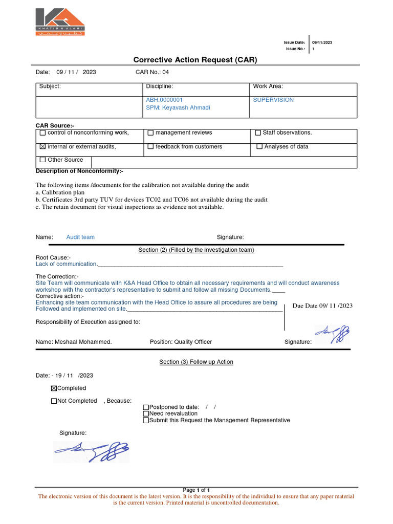 CAR No.04 | PDF | Audit | Business