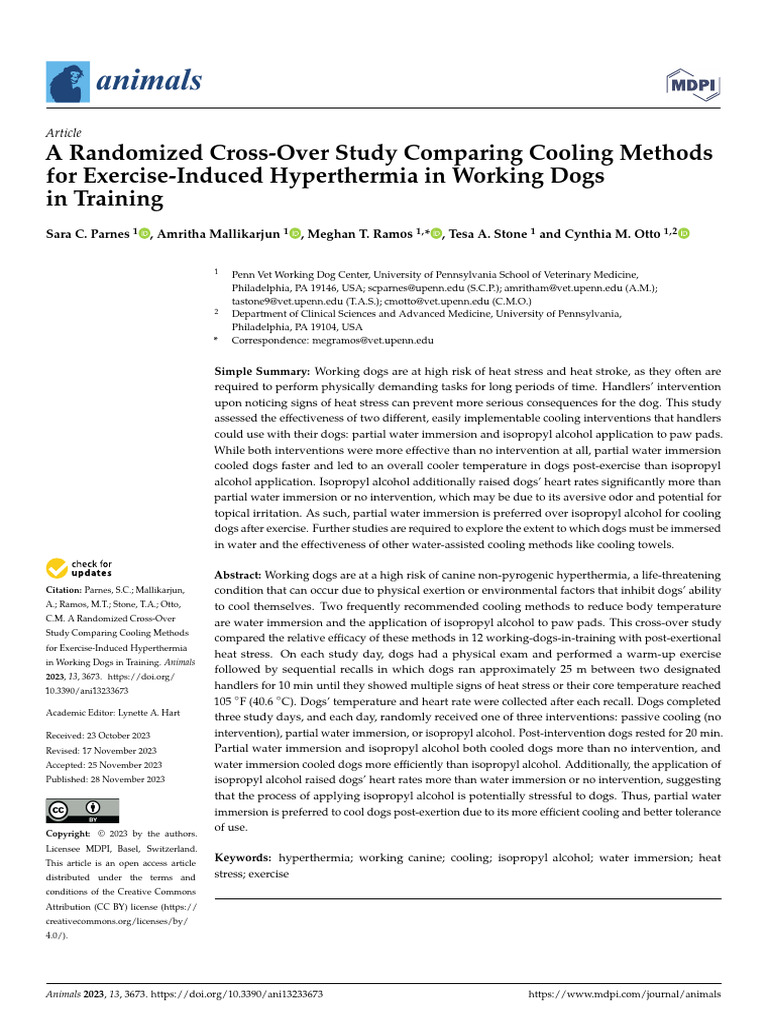 A Randomized Cross-Over Study Comparing Cooling Methods | PDF | Hyperthermia