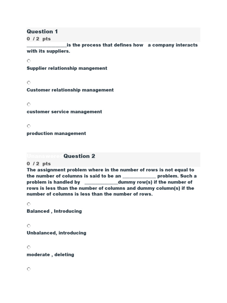 Supply Chain & Inventory Quiz | PDF | Inventory | Demand