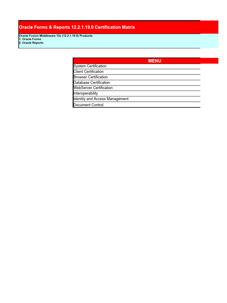 Matriz de Certificacion Forms y Reports | PDF | 64 Bit Computing | Oracle Corporation