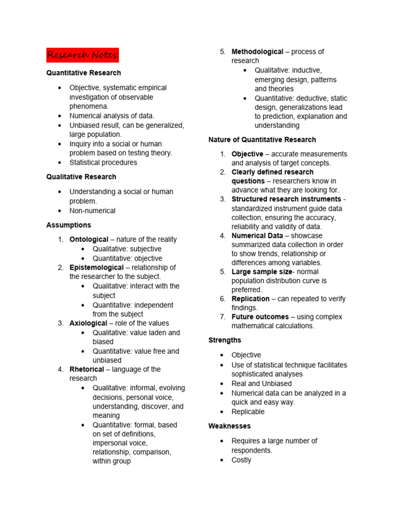 Research Notes | PDF | Statistics | Qualitative Research