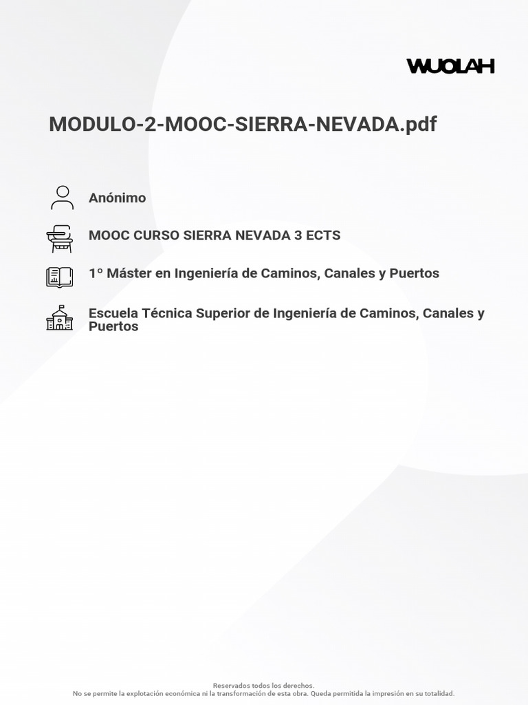Wuolah Premium MODULO 2 MOOC SIERRA NEVADA | PDF