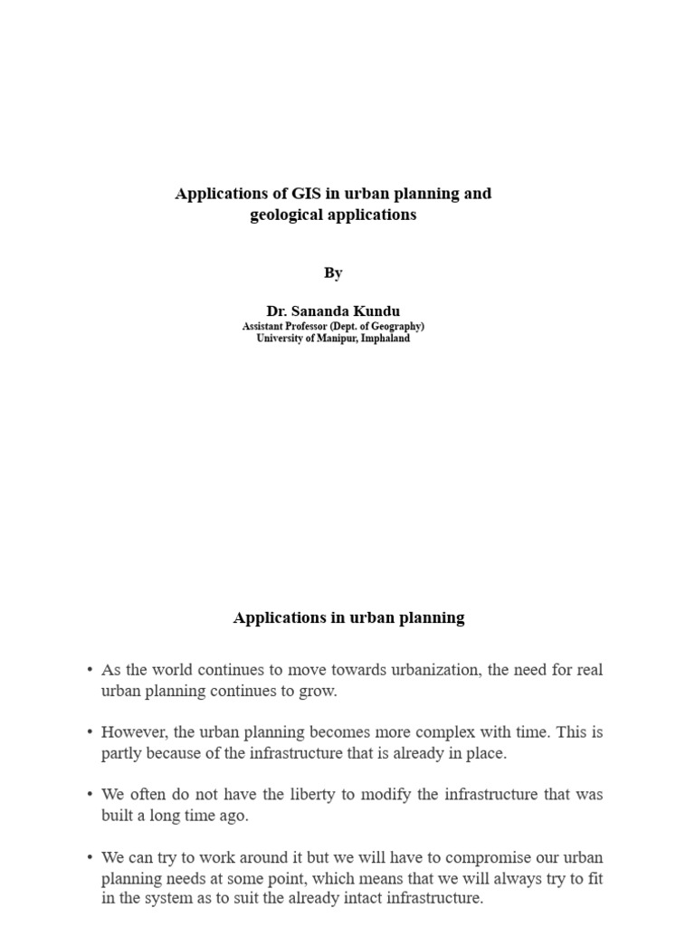 SK - GIS Unit IV-part 2 - App in Urban N Geology | PDF | Geographic Information System | Urban ...