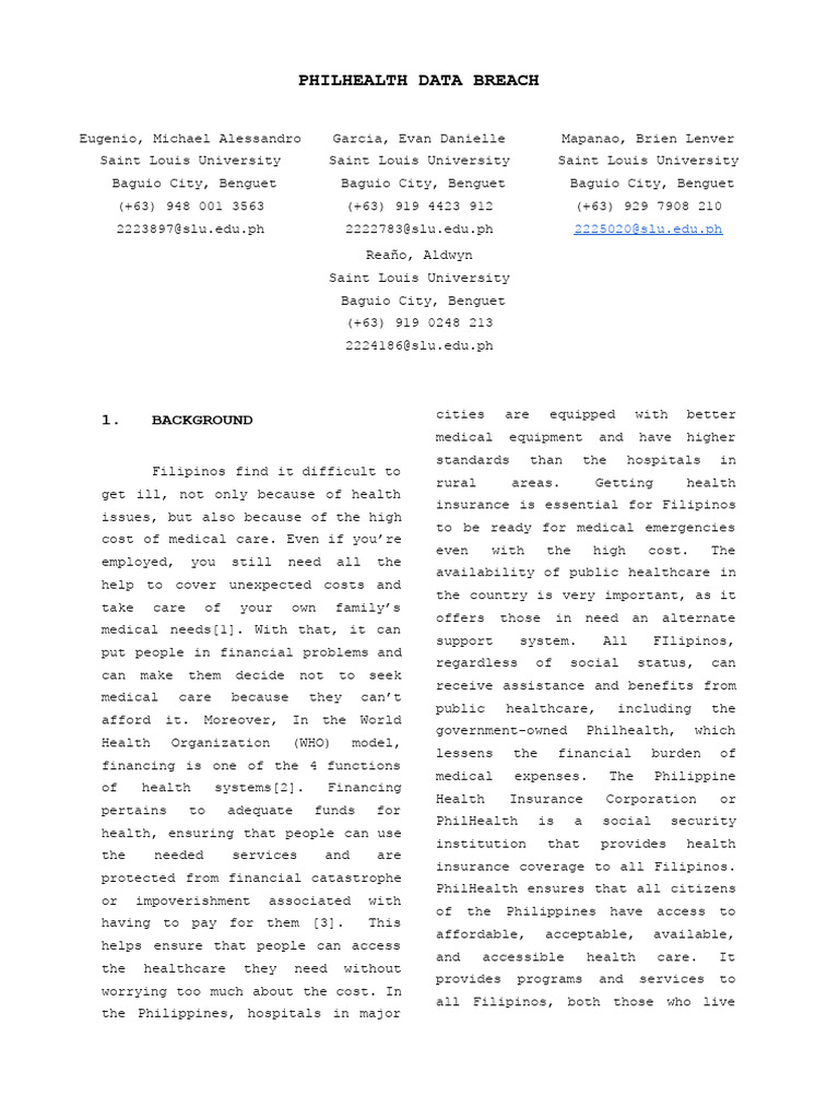 PhilHealth Data Breach Overview | PDF | Security | Computer Security