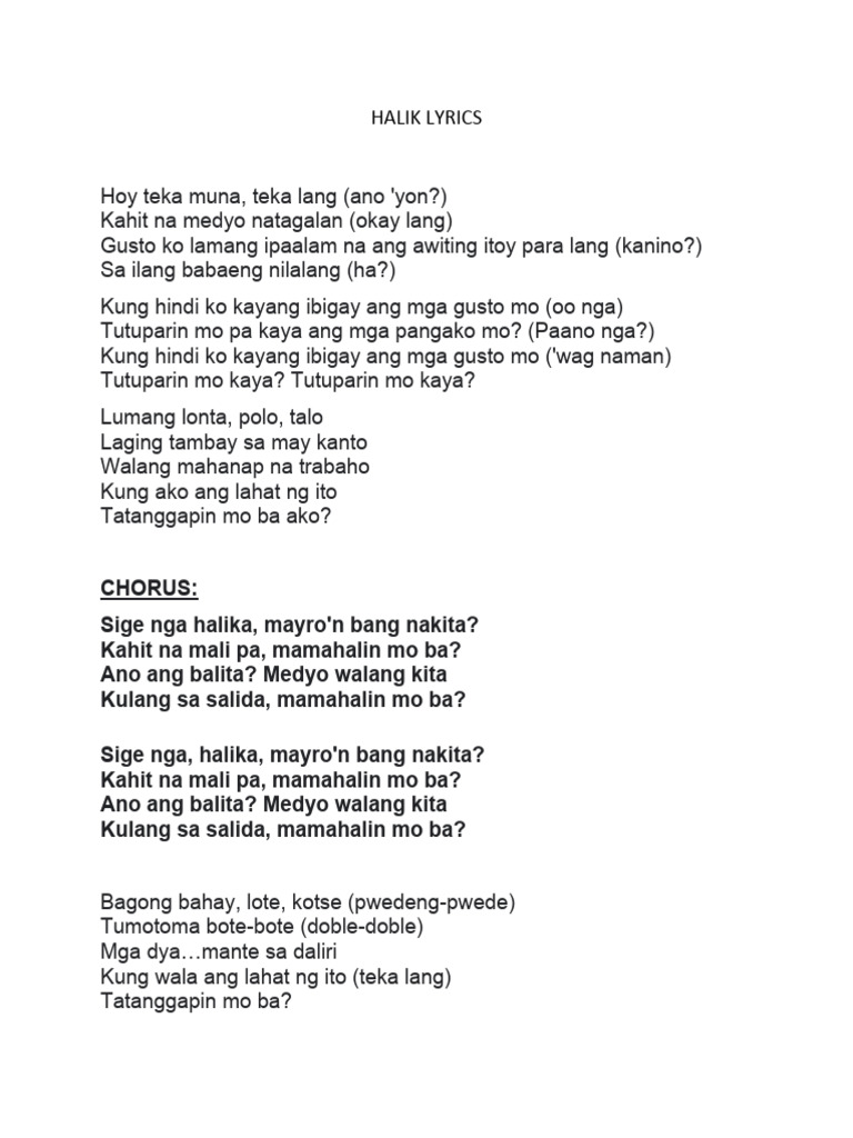 Halik Lyrics | PDF