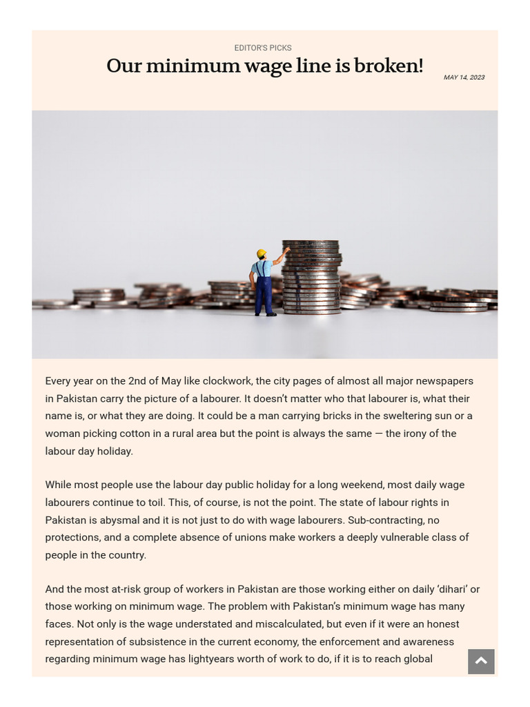 Pakistan's Minimum Wage Crisis | PDF | Cost Of Living | Minimum Wage