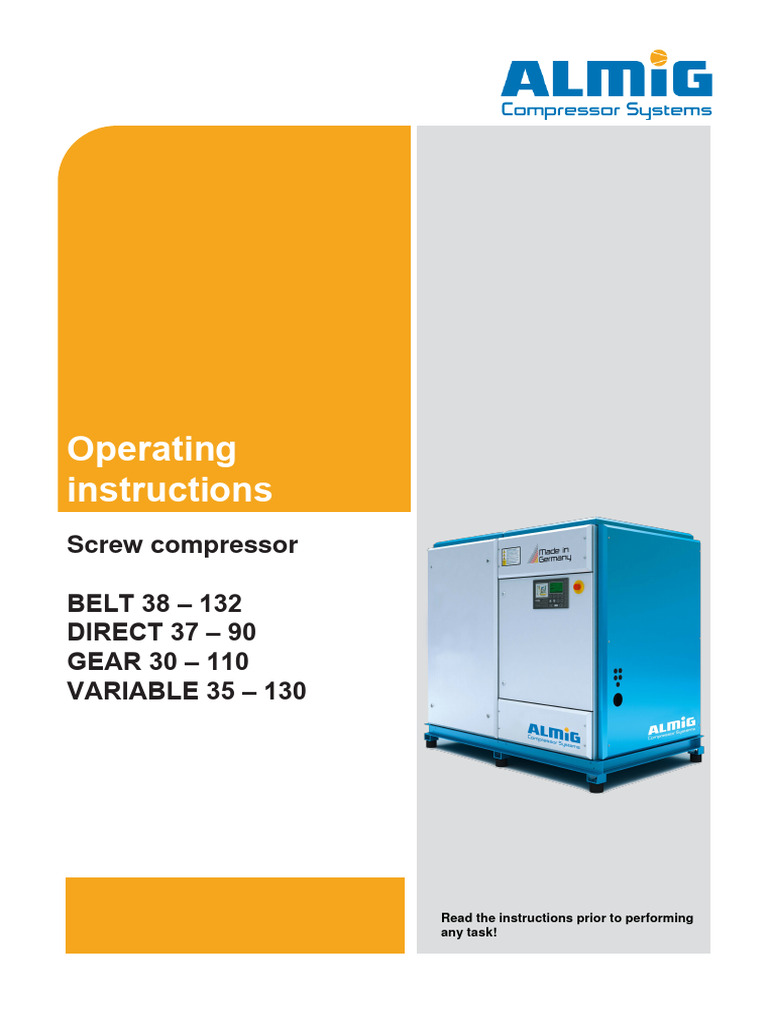 Almig Screw Compressor Operating Instructions | PDF | Forklift | Power ...