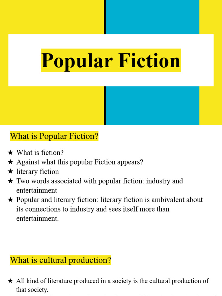 Introduction To Popular Fiction | PDF | Novels | The Arts