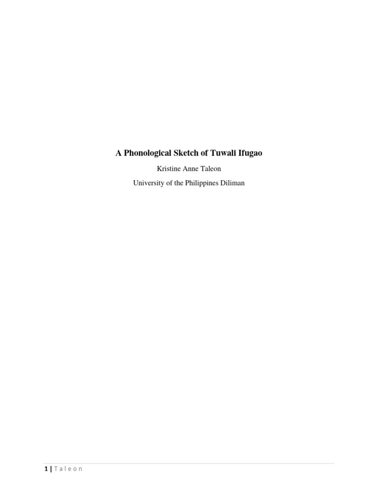 Finaltuwaliphonosketch Taleon | PDF | Syllable | Vowel