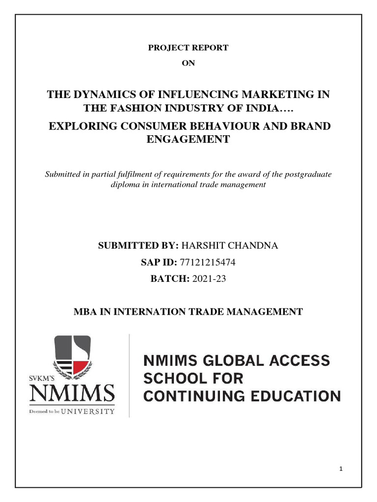 Project Report PDF Fashion Brand