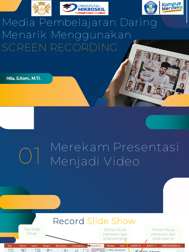 Media Pembelajaran Daring Menarik Menggunakan SCREEN RECORDING | PDF