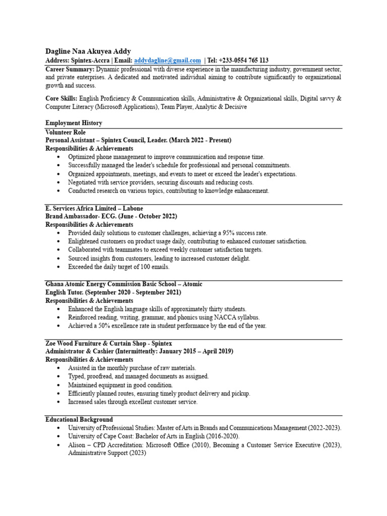 Dagline Naa Akuyea Addy | PDF | Human Communication | Business