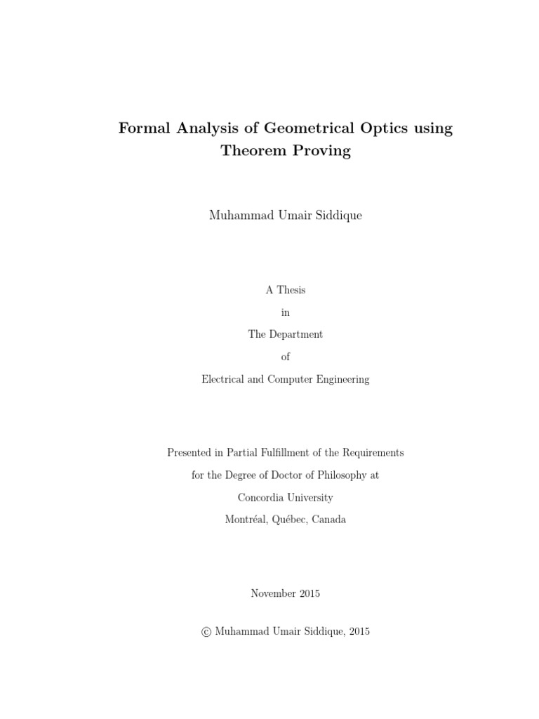 Umair Thesis | PDF | Optics | Mathematical Logic