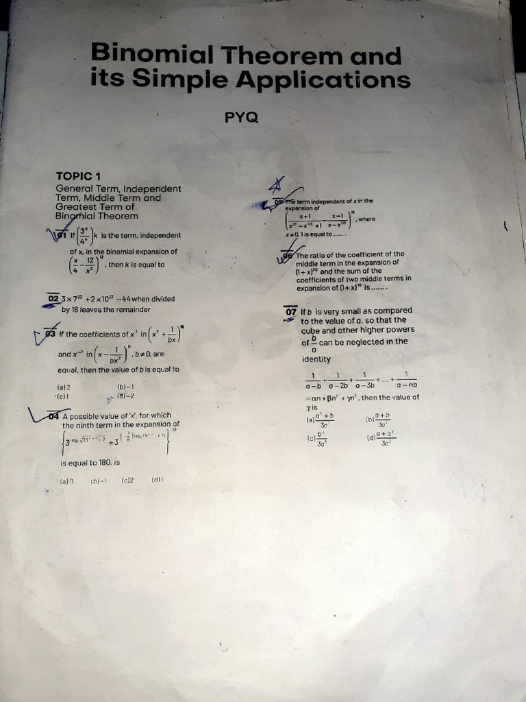 Binomial Py Qs | PDF | Mathematical Concepts | Elementary Mathematics