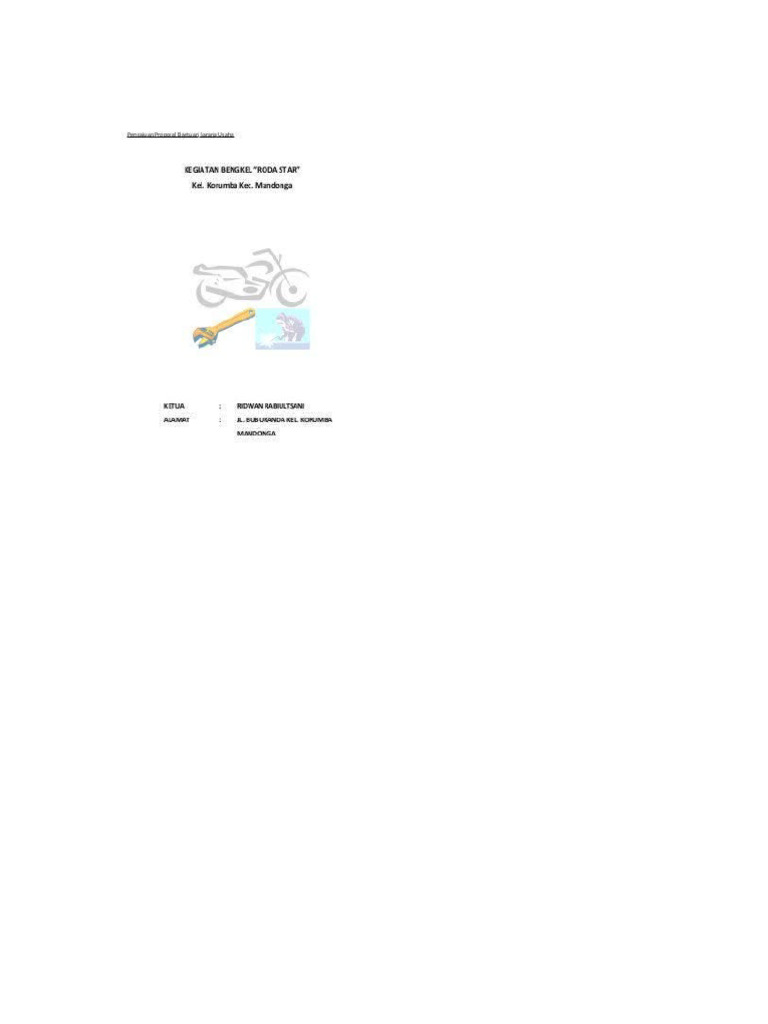 Proposal Perbengkelan | PDF